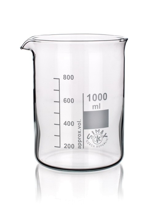 Becherglas aus Borosilikatglas, niedere Form, 600 ml | Provital Shop